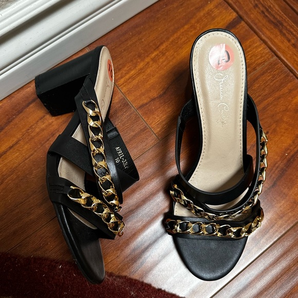 Shoes | Chunky Chain Mules Blood Heel Gold Chain Details | Poshmark